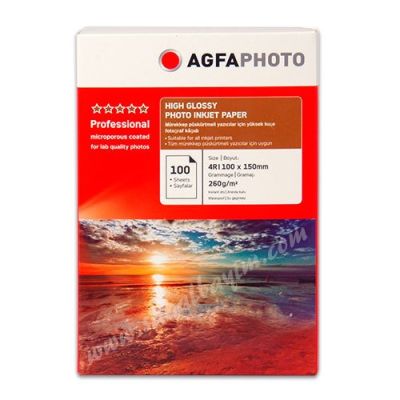 AGFA High Glossy Photo Paper 10x15 260gr 100lü